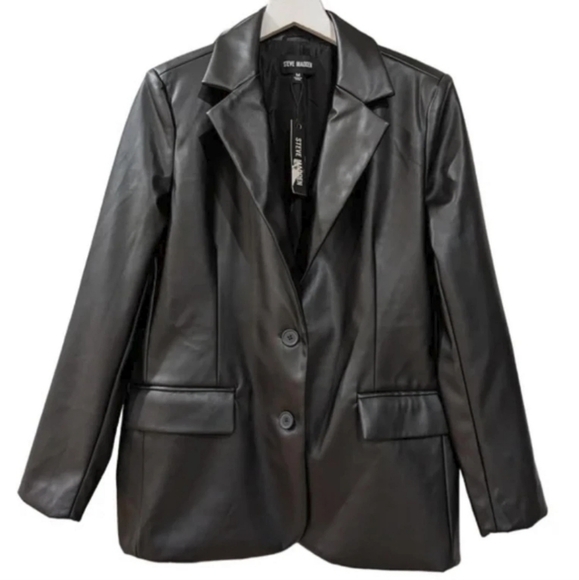 Steve Madden | Jackets & Coats | Steve Madden Black Faux Leather ...